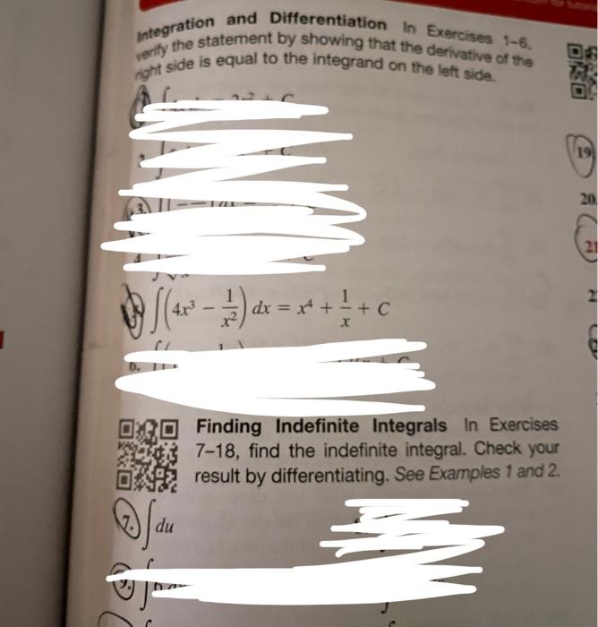 Solved Integration and Differentiation in Exercises 1-6. | Chegg.com