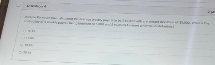 Bultrite Furniture has calculated the average weekly | Chegg.com