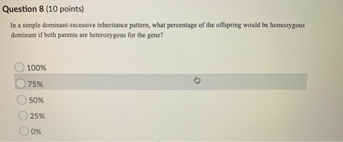 Solved Question 8 (10 points) In a simple dominant-recessive | Chegg.com