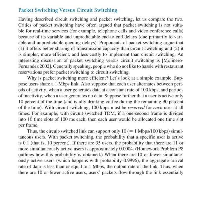 Solved P9. Consider the discussion in Section 1.3 of packet | Chegg.com