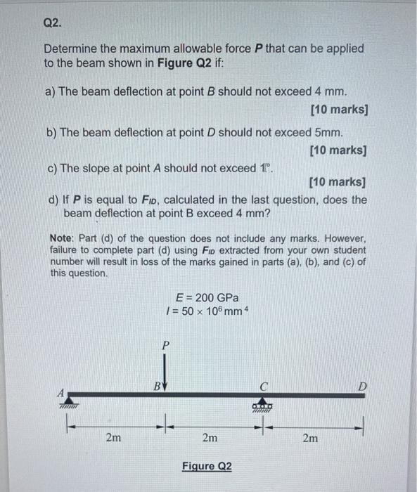 Solved Q2. Determine the maximum allowable force P that can | Chegg.com