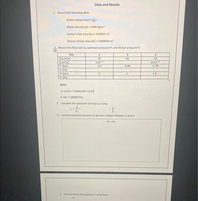 Solved 1. Record the following data Water temperature ∘S)= | Chegg.com