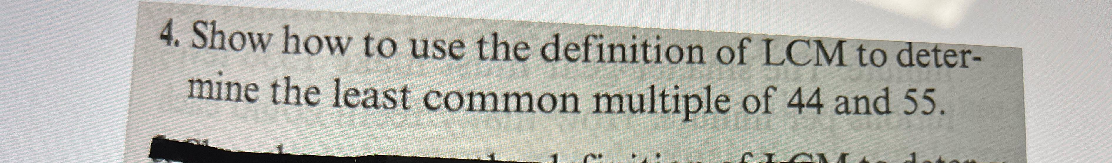 Solved Show how to use the definition of LCM to determine | Chegg.com