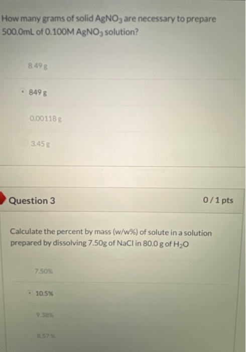 Solved How many grams of solid AgNO3 are necessary to | Chegg.com
