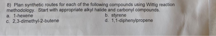 Solved 8) Plan synthetic routes for each of the following | Chegg.com