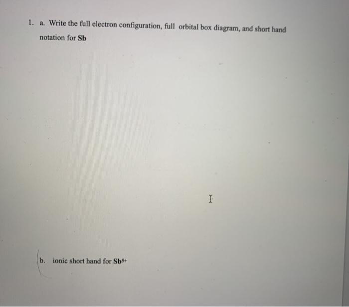 Solved 1. a. Write the full electron configuration, full | Chegg.com