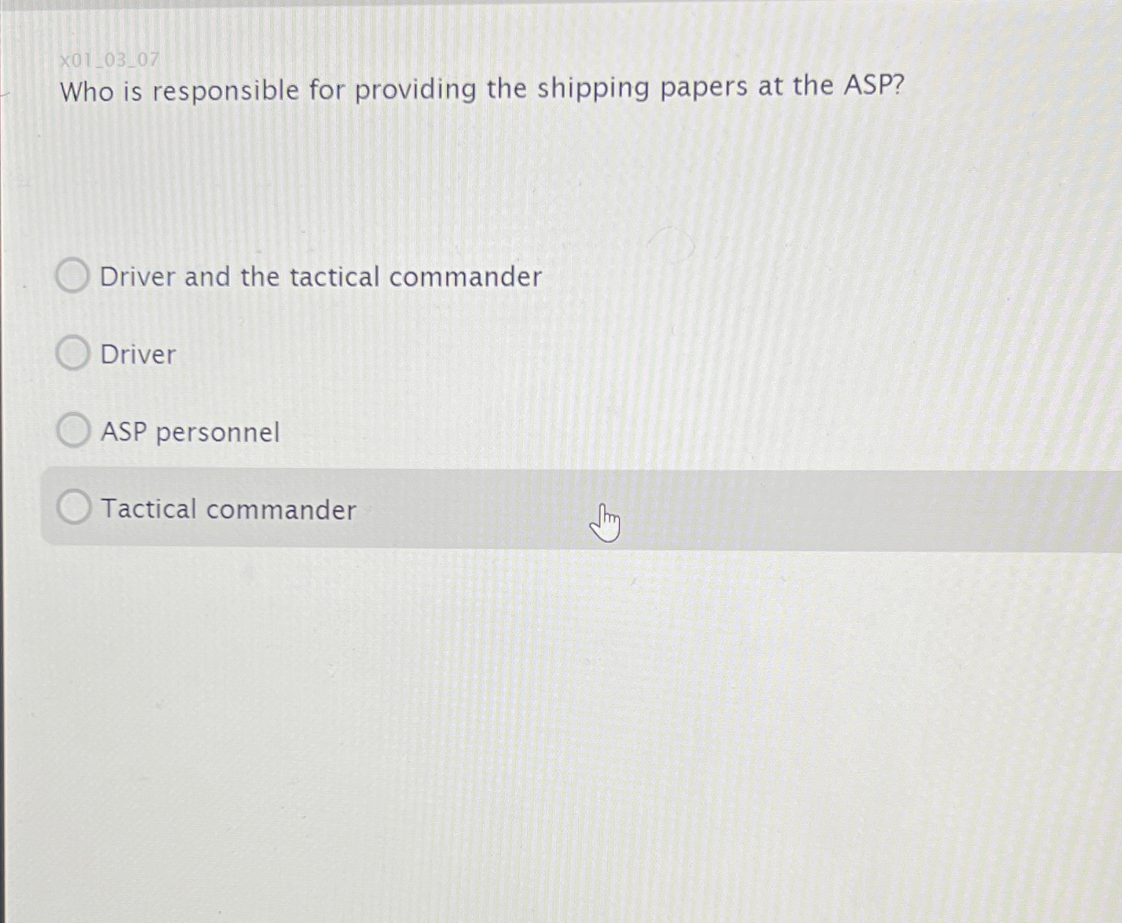 Solved x01_03_07Who is responsible for providing the | Chegg.com