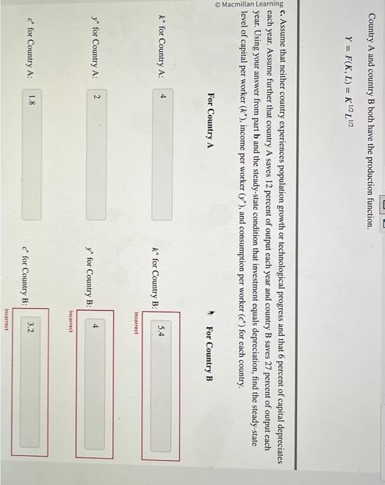 Solved Country A and country B both have the production | Chegg.com