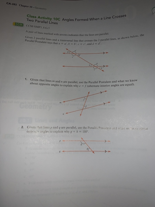Solved CA-202 Chapter 10. Geometry Class Activity 100 Ang | Chegg.com