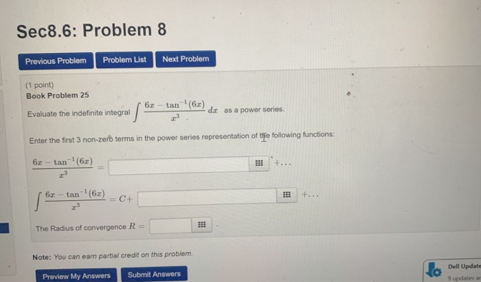 Solved Sec8.6: Problem 8 Previous Problem Problem List Next | Chegg.com