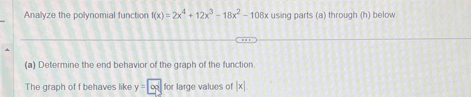 Solved Analyze the polynomial function | Chegg.com