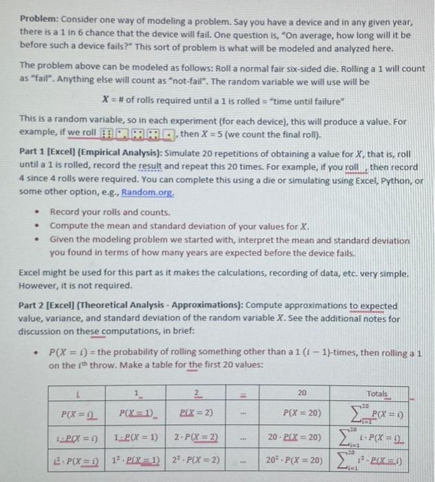 Solved Problem: Consider one way of modeling a problem. Say | Chegg.com