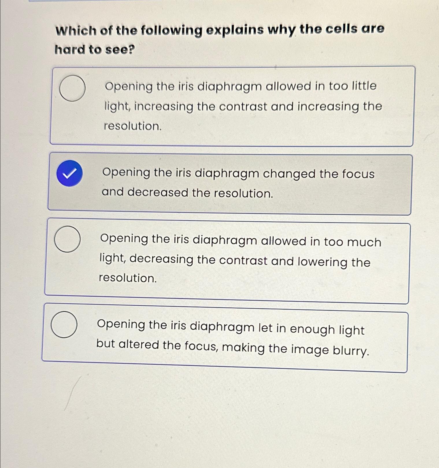 Solved Which of the following explains why the cells are | Chegg.com