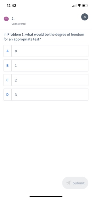 Solved 12:42 1. Unanswered In a breeding experiment, chicken | Chegg.com