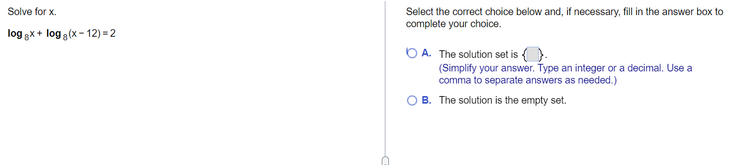 Solved Select the correct choice below and, if necessary, | Chegg.com