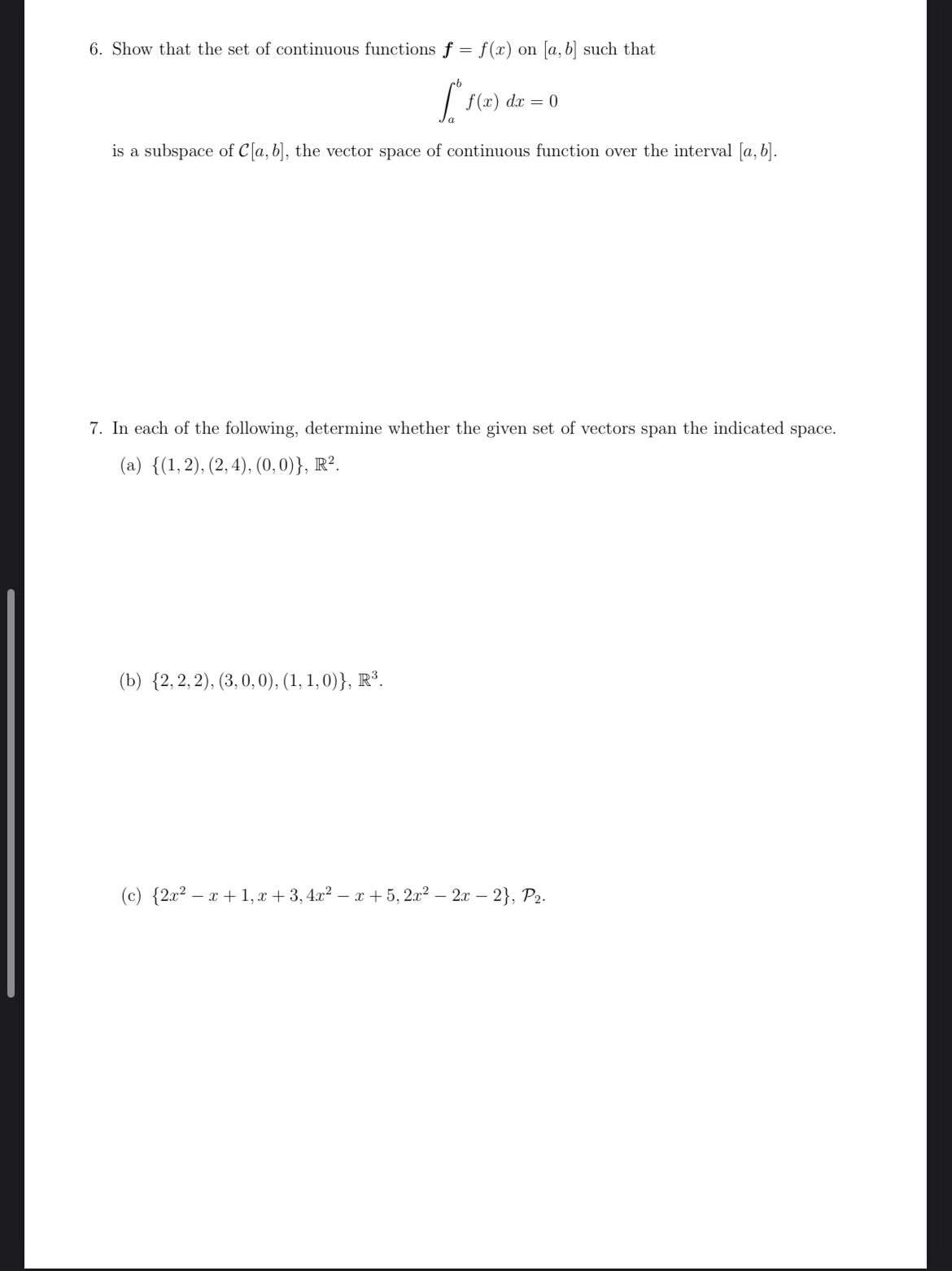 Solved Show that the set of continuous functions f=f(x) ﻿on | Chegg.com
