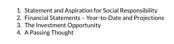 Solved 1. Statement and Aspiration for Social Responsibility | Chegg.com