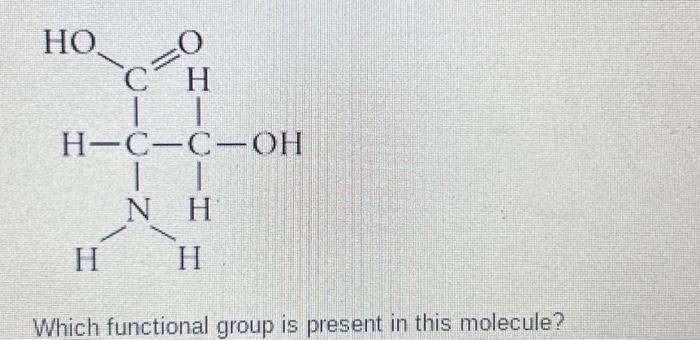 HO 0 =O C Η H=C=C=CH Η H H Ν Which functional group | Chegg.com