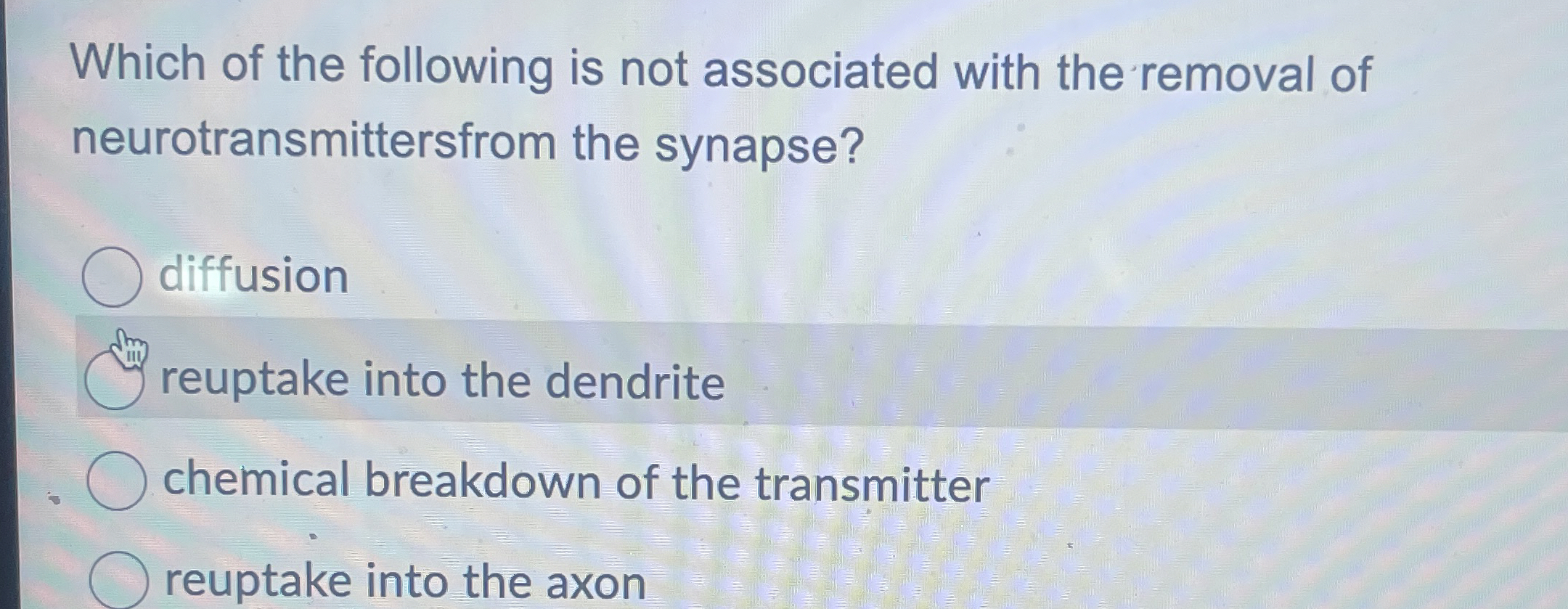 Solved Which of the following is not associated with the | Chegg.com