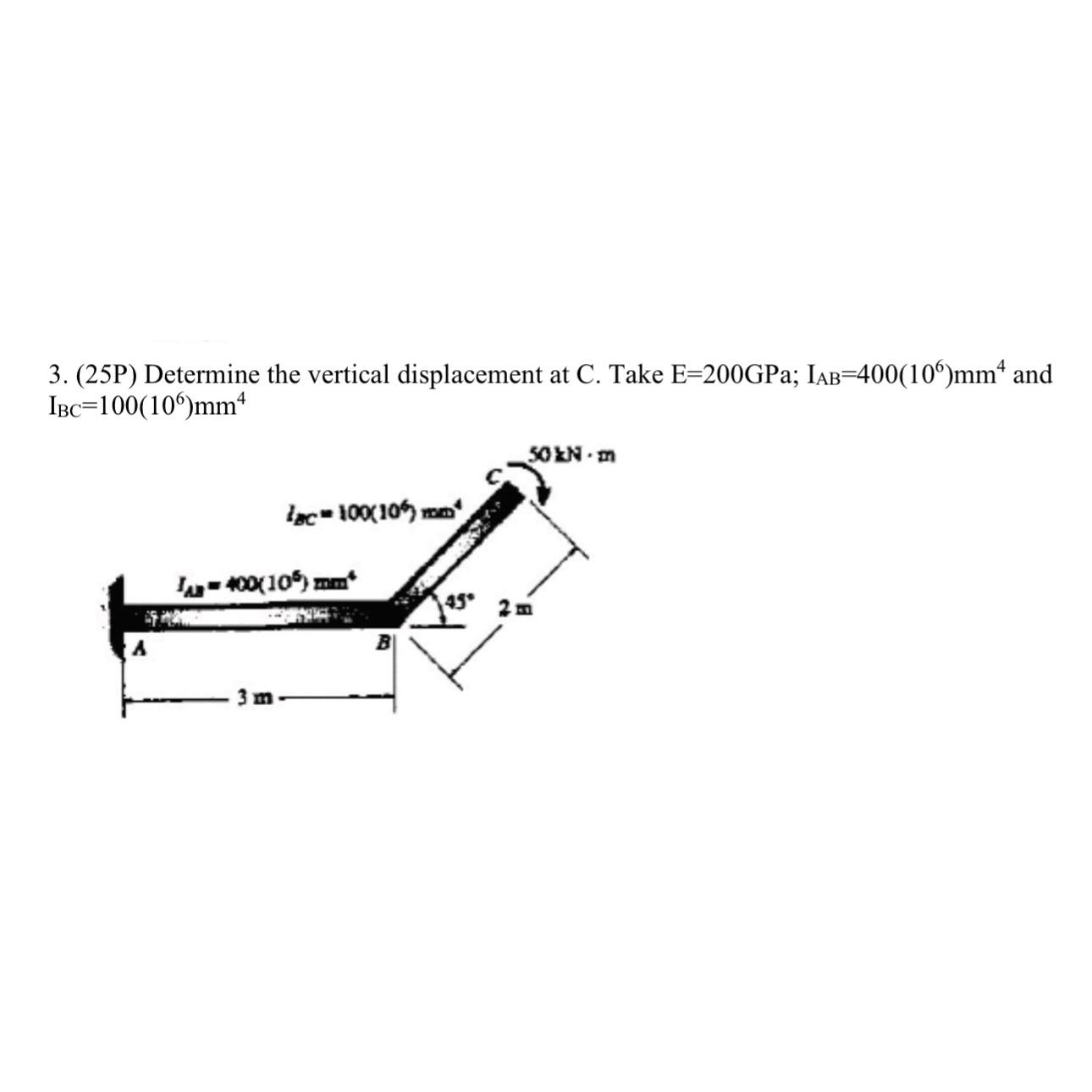Solved Determine the vertical displacement at C. ﻿Take | Chegg.com