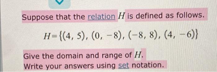Solved Suppose that the relation His defined as follows. | Chegg.com