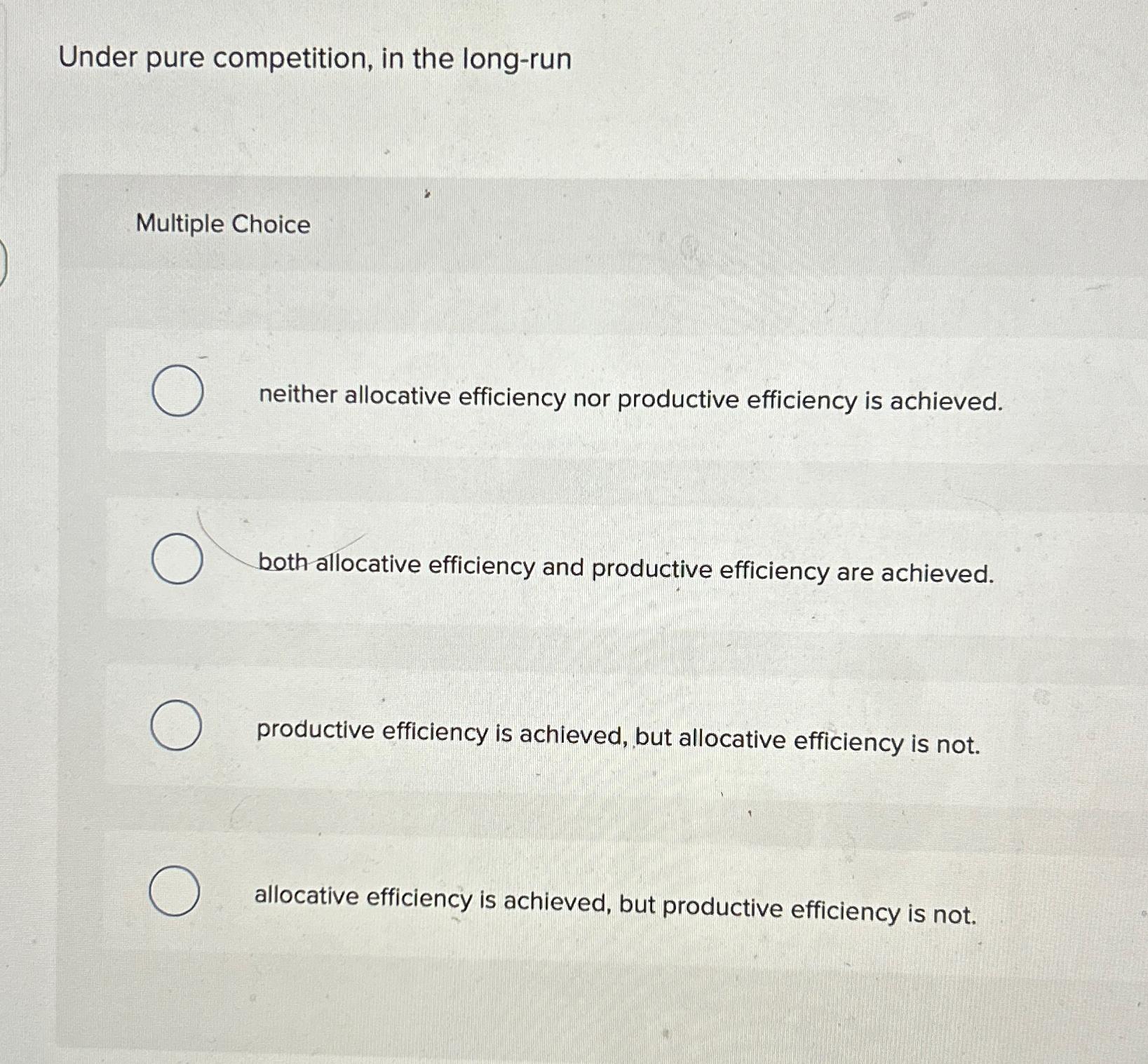 Solved Under pure competition, in the long-runMultiple | Chegg.com