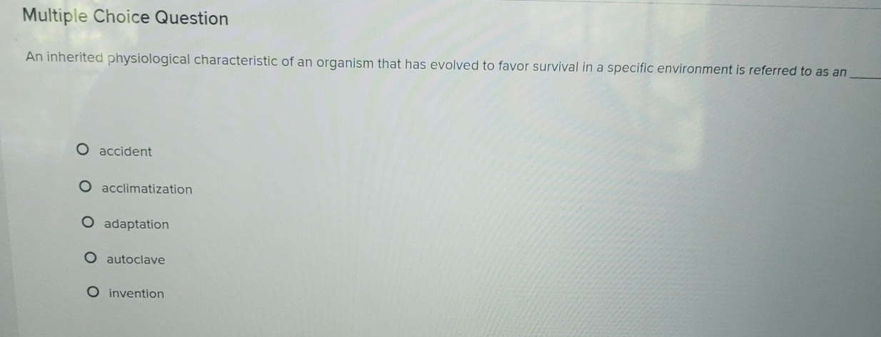 Solved Multiple Choice QuestionAn inherited physiological | Chegg.com
