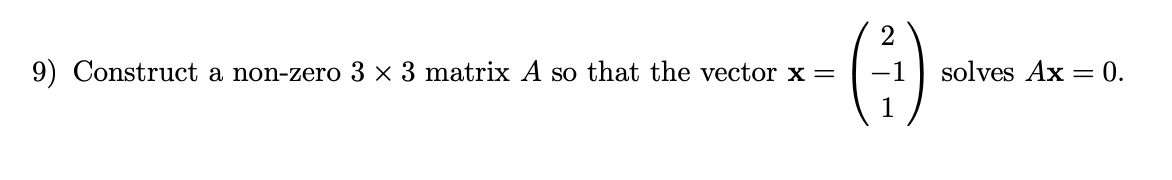 Solved Construct a non-zero 3×3 ﻿matrix A ﻿so that the | Chegg.com