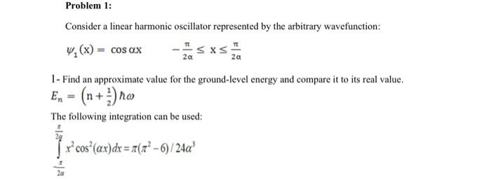 Solved Consider a linear harmonic oscillator represented by | Chegg.com