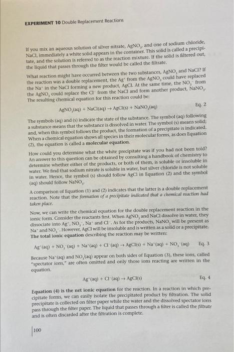 10 EXPERIMENT -140 -120 -100 1 400m PYREX Double | Chegg.com