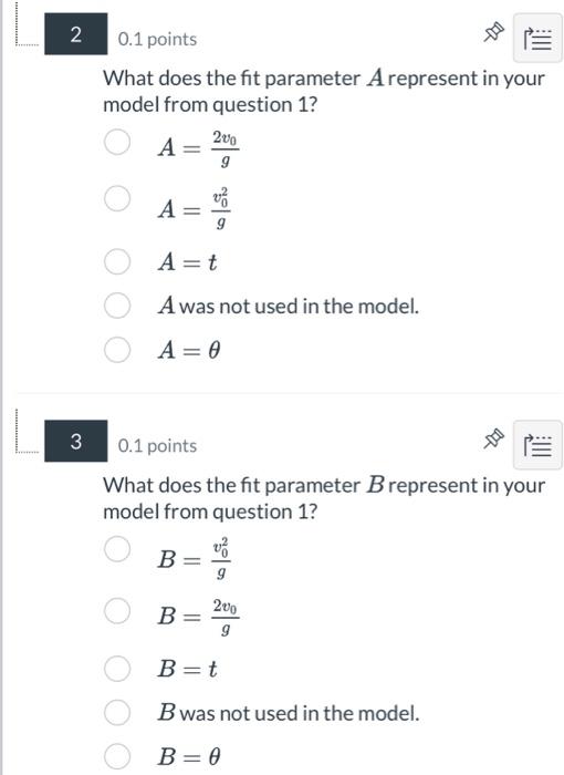 What does the fit parameter A represent in your model | Chegg.com