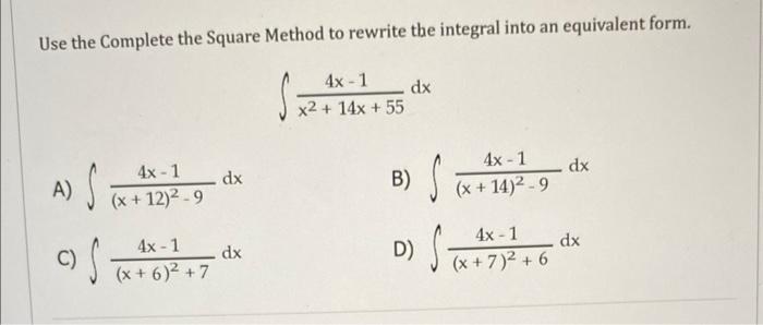 Solved Use the Complete the Square Method to rewrite the | Chegg.com