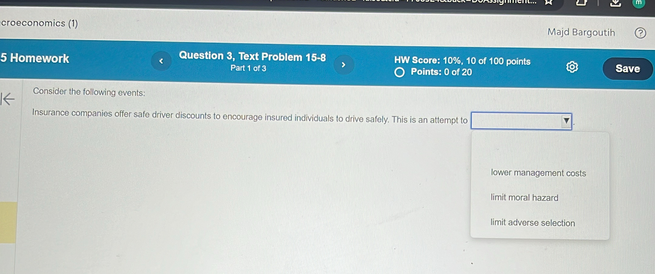 Solved croeconomics ( 1 (Majd Bargoutih5 ﻿HomeworkQuestion | Chegg.com