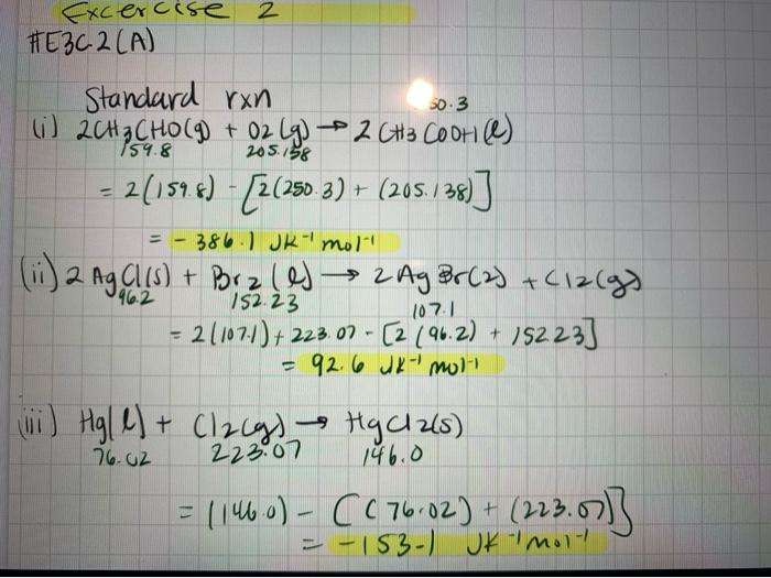 Solved Exercises 30,Calculate values for the standard | Chegg.com