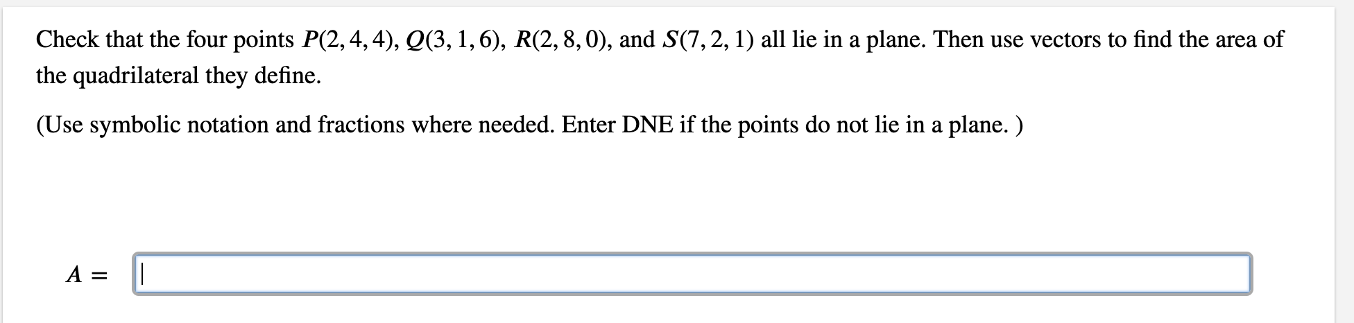 Solved Check that the four points | Chegg.com