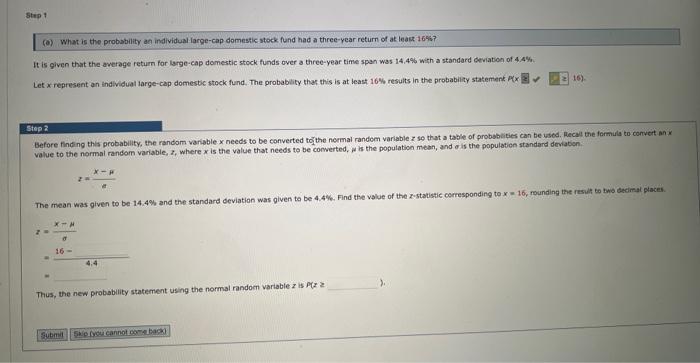 Solved (a) What is the probability an individual large-cap | Chegg.com