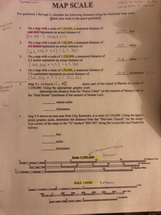 Solved conversion MAP SCALE cm to kma s 100 000 For | Chegg.com