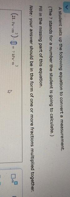 Solved A student sets up the following equation to convert a | Chegg.com