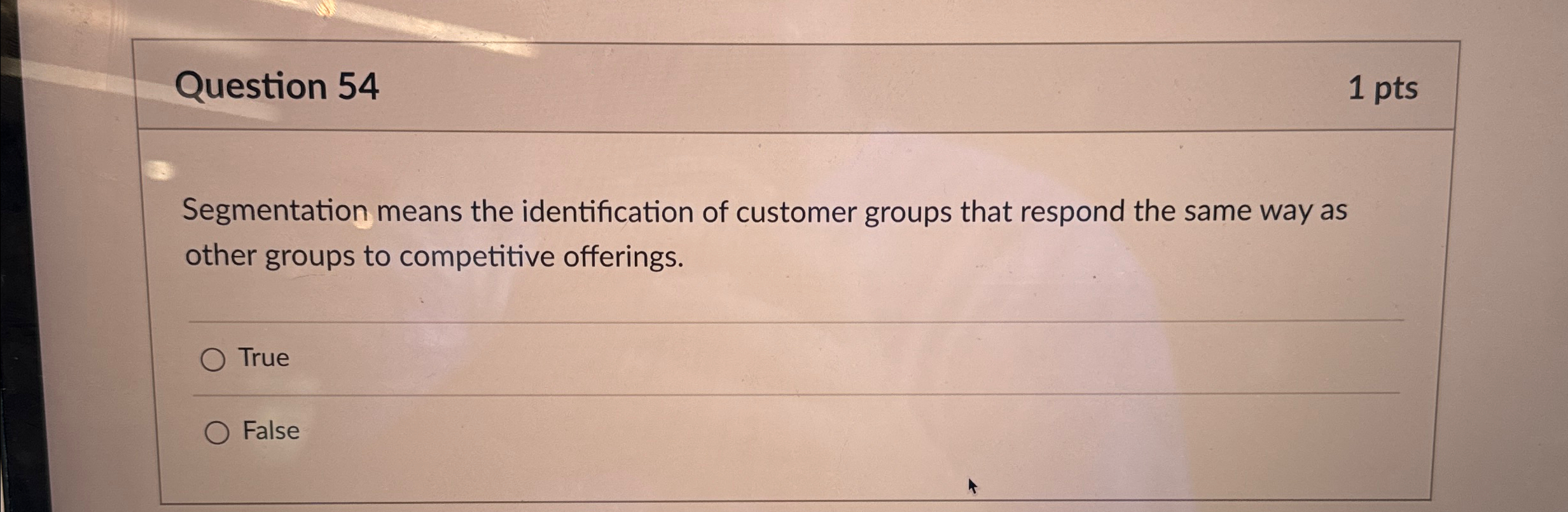 Solved Question 541ptsSegmentation means the identification | Chegg.com