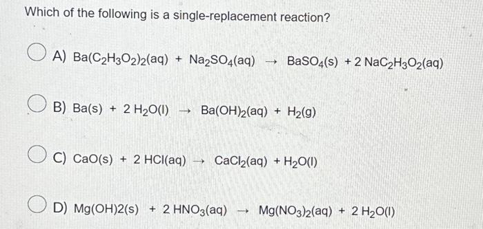 Solved Classify the following reaction | Chegg.com