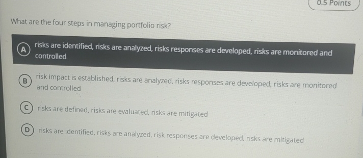 Solved What are the four steps in managing portfolio | Chegg.com