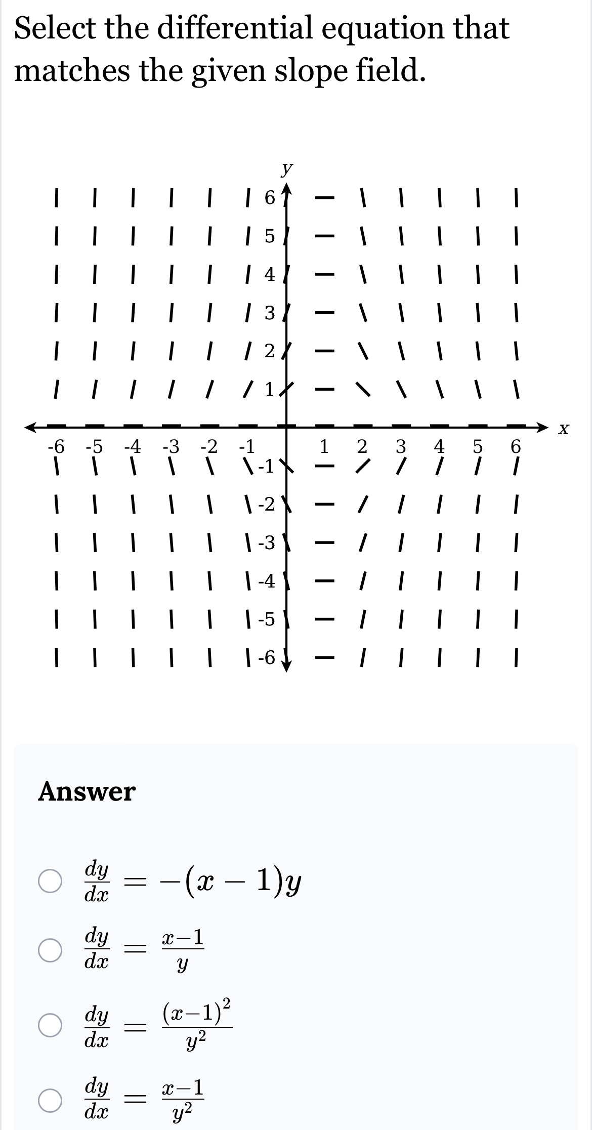Solved Select the differential equation that matches the | Chegg.com