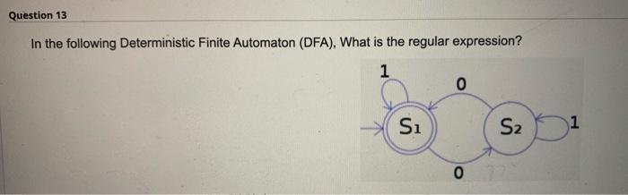 Solved Question 13 In The Following Deterministic Finite
