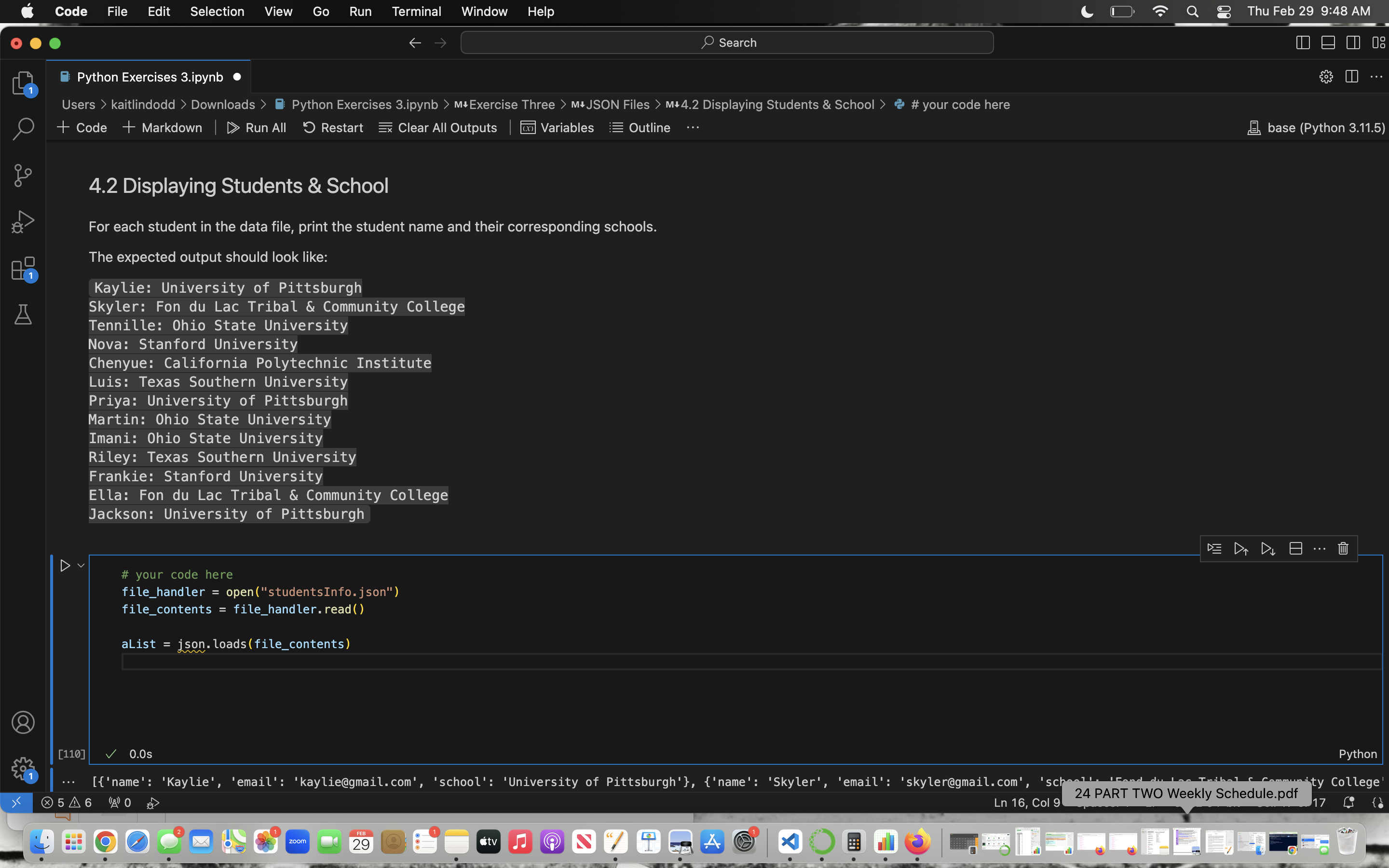 Solved Python help: I have a json file that I need to print | Chegg.com