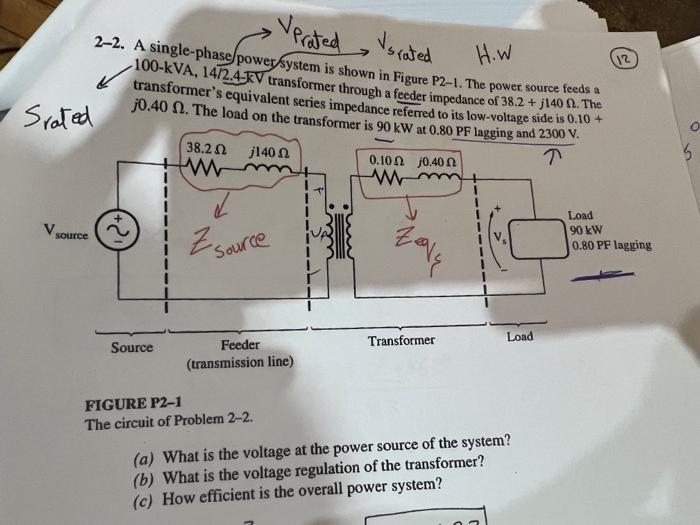 Solved 2-2. A single-phase power system is shown in Figure | Chegg.com