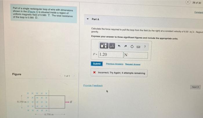 Solved 25 of 30 Part of a single rectangular loop of wire | Chegg.com