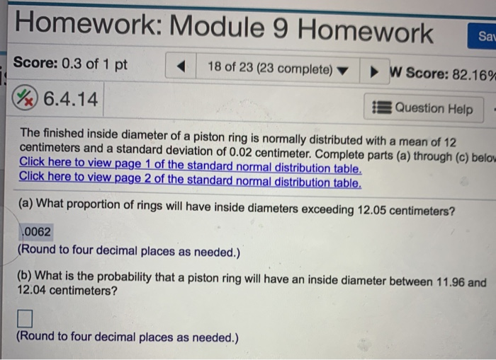 Solved Homework: Module 9 Homework Sa Score: 0.3 of 1 pt 18 | Chegg.com