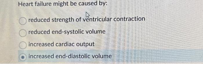 Solved Heart failure might be caused by: reduced strength of | Chegg.com