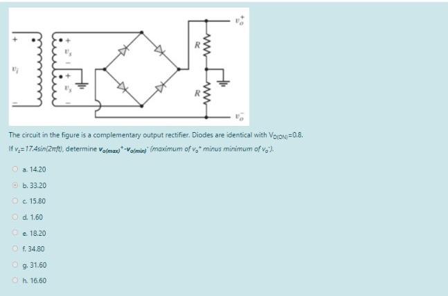 Solved JE The circuit in the figure is a complementary | Chegg.com