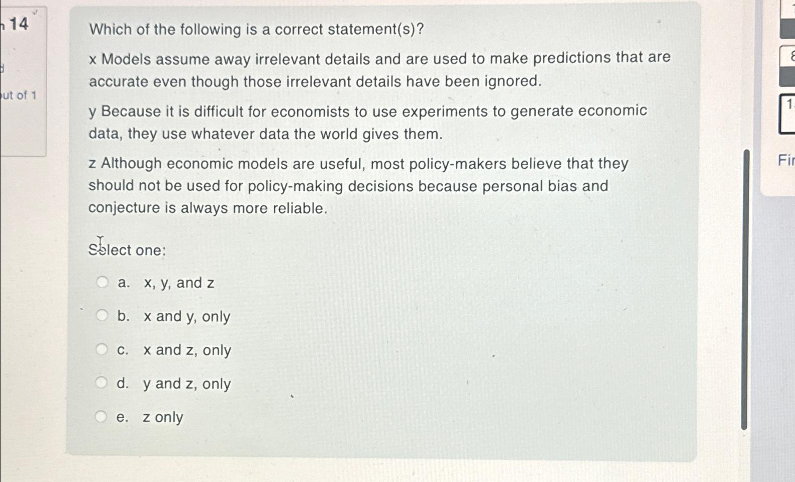 Solved 14Which of the following is a correct statement(s)?x | Chegg.com